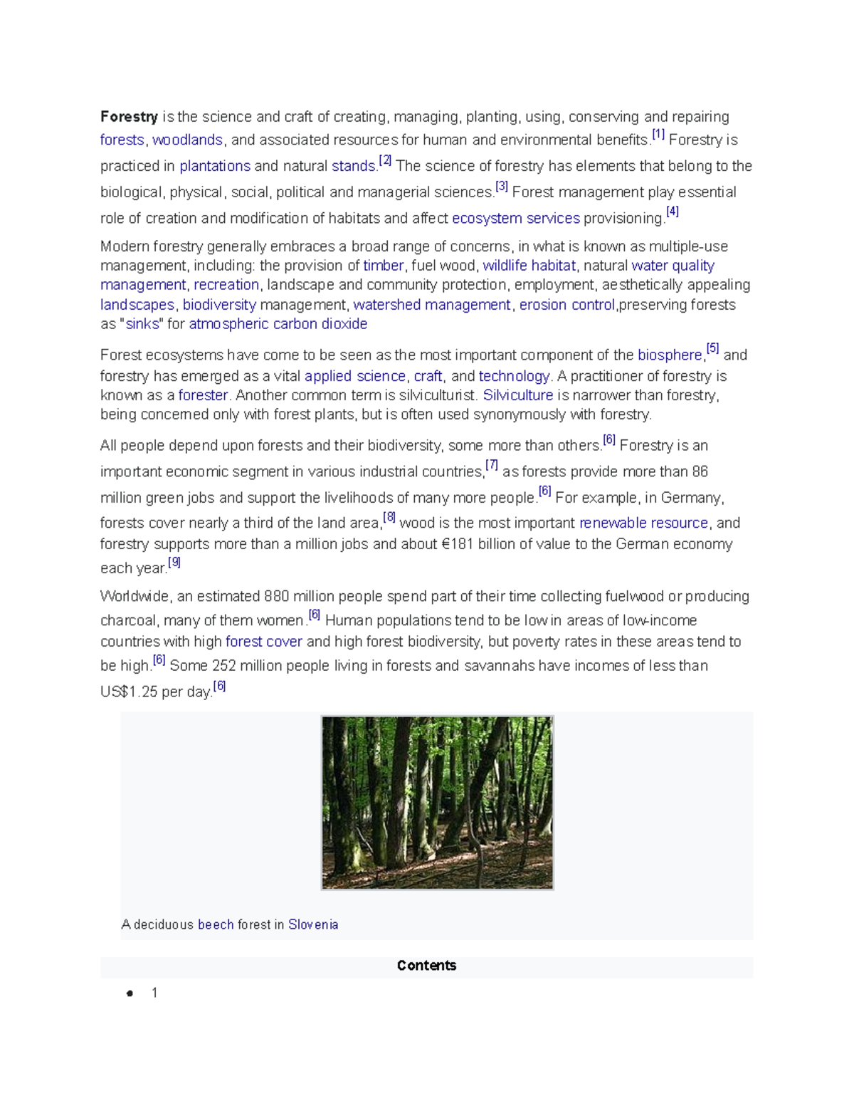 Hello-2 - notes - Forestry is the science and craft of creating ...