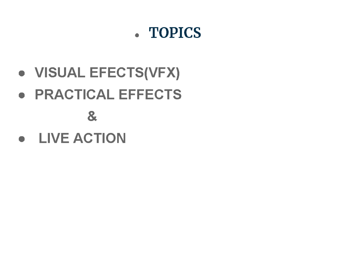 Visual effects - The integration of live action footage and CG elements ...