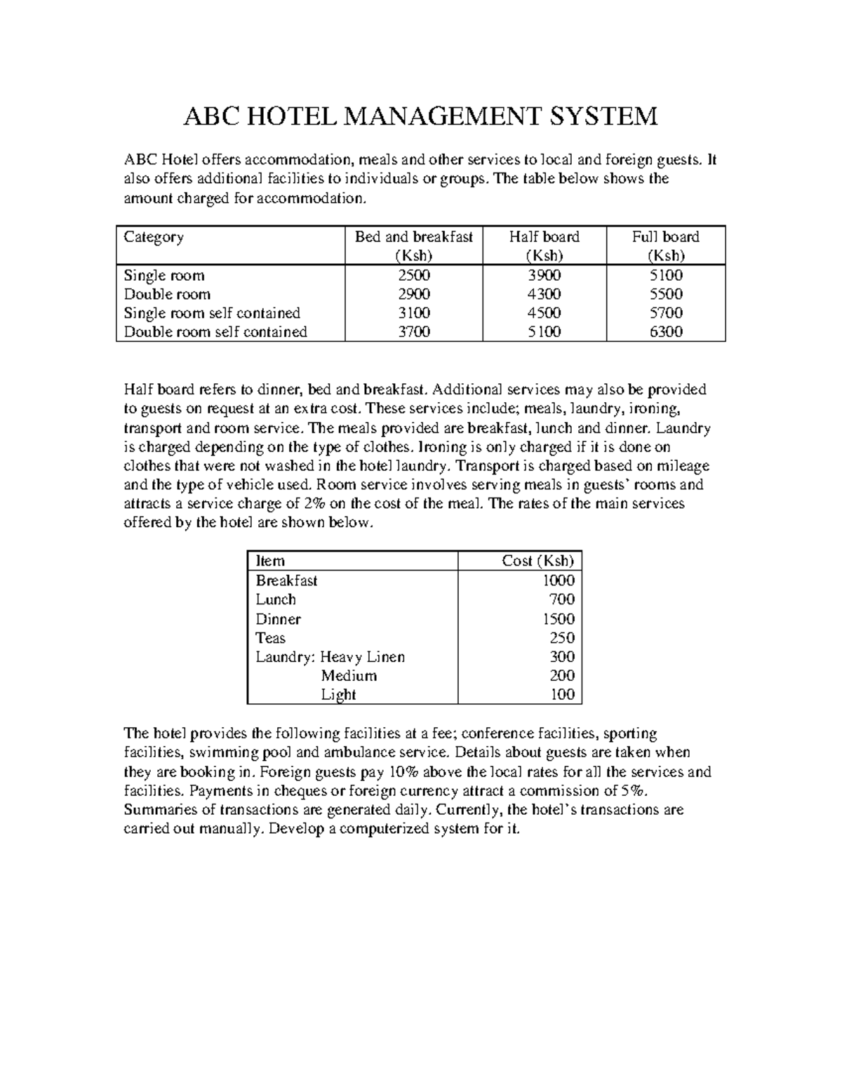 2009 ABC Hotel Management System - ABC HOTEL MANAGEMENT SYSTEM ABC ...