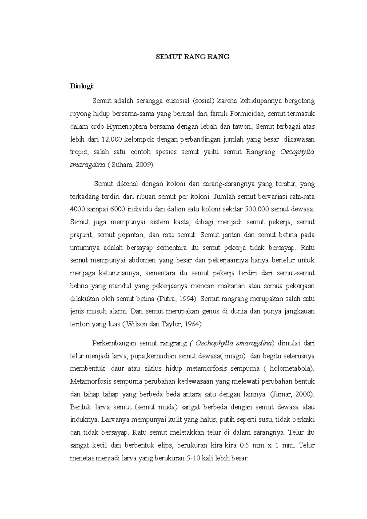 Semut RANG RANG - SEMUT RANG RANG Biologi: Semut adalah serangga ...