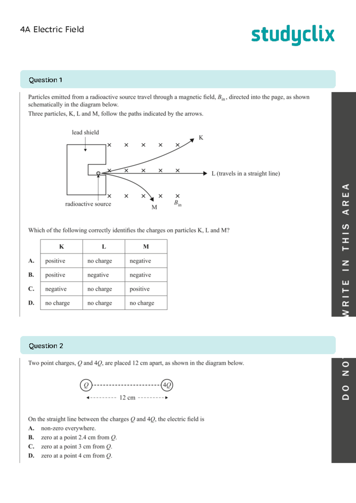 4A Electric Field - 4A Electric Field Question 1 - Studocu