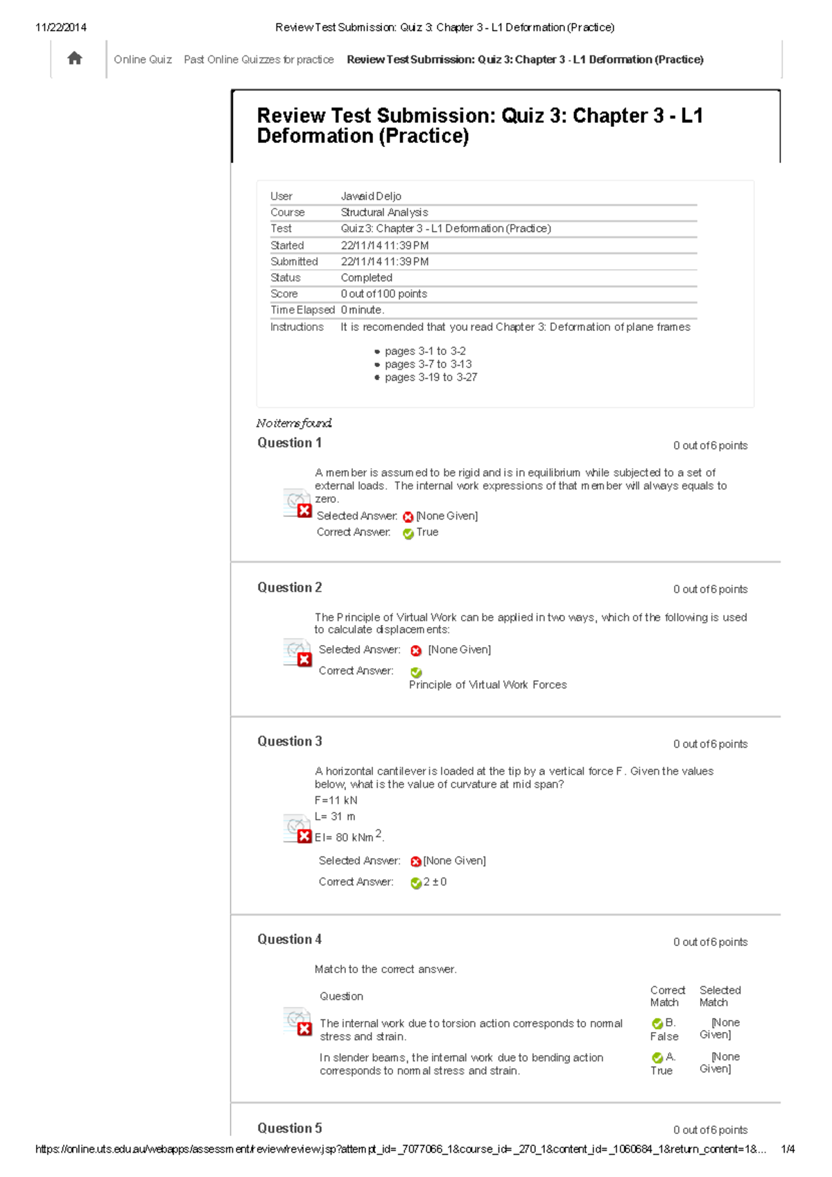 03 - Structural Quiz - H Online Quiz Past Online Quizzes for practice ...