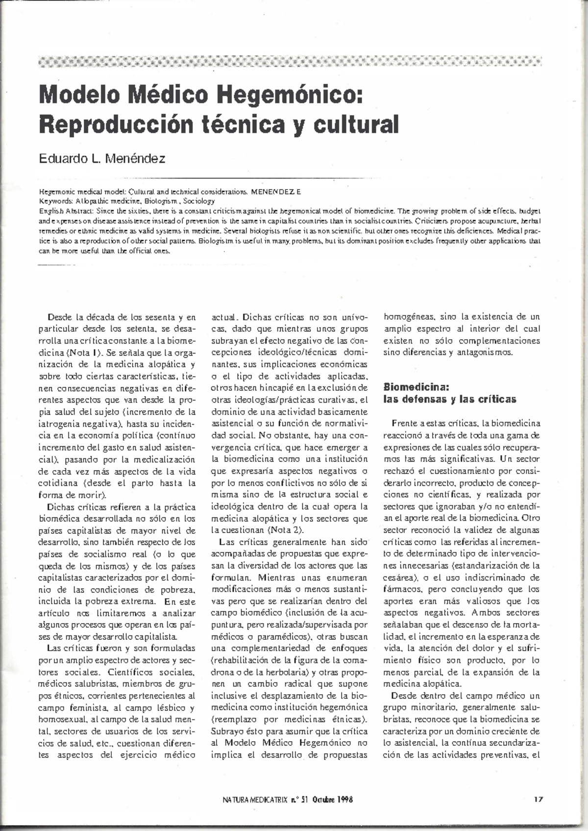Modelo Medico Hegemonico Reproduccion Tecnica YCultural - M odelo ...