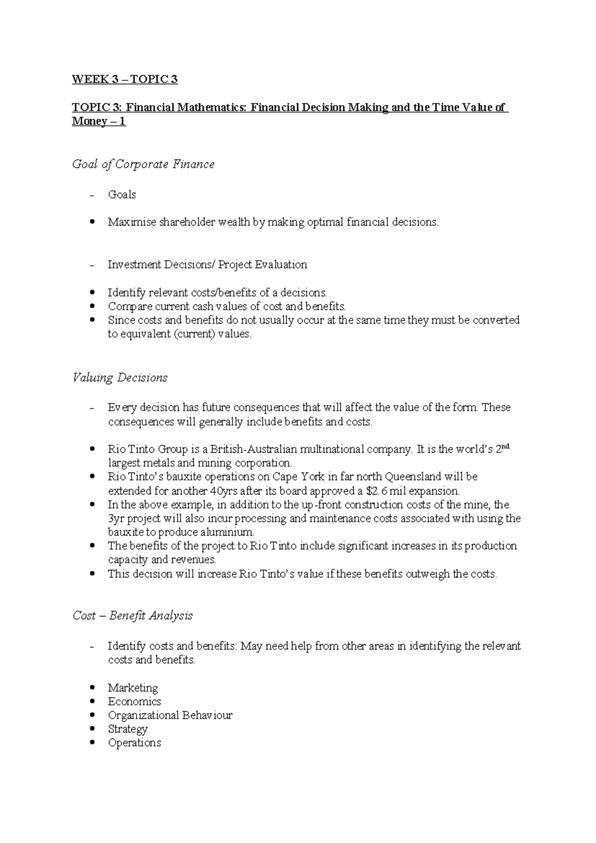 Lecture Slides - Week 3 - WEEK 3 – TOPIC 3 TOPIC 3: Financial ...