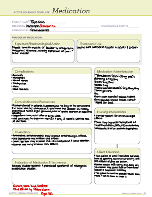 Alteplase Medication Worksheet week 7 - ACTIVE LEARNING TEMPLATES ...