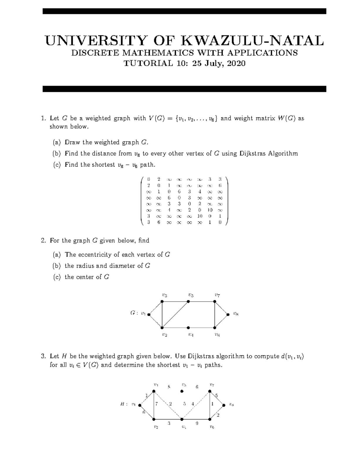 Math236 TUT10 MATH236 - Discrete Mathemtatics with Applications Tutorial Tut UKZN Lecture Slides ...