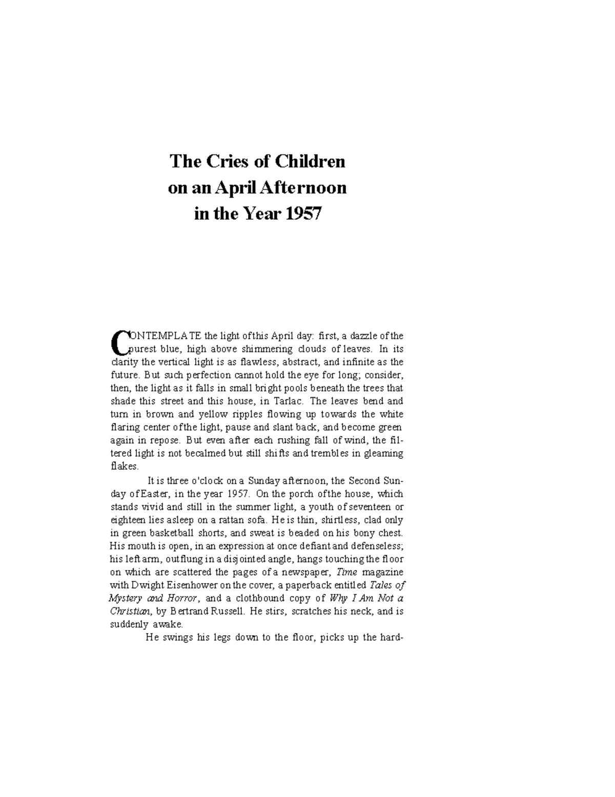 01 The Cries of Children - by Gregorio Brillantes - The Cries of ...