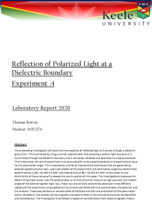 Astrophysics Lab - Electron Diffraction (Lab Report) - ELECTRON ...
