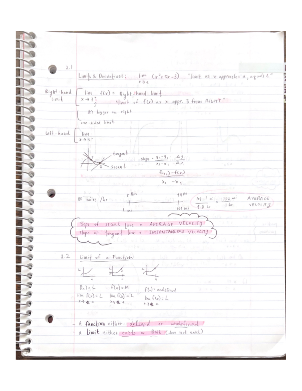 Limits And Velocity - Calculus 1 - MATH G180 - Studocu