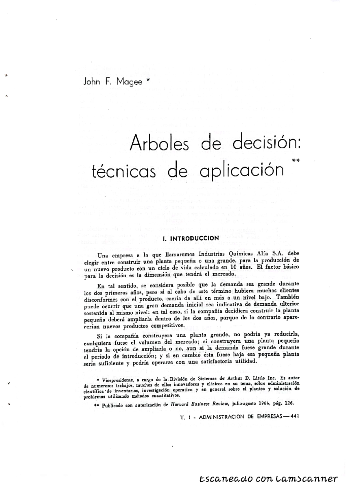 Arboles DE Decision Magee - Teoría de la Decisión - Studocu
