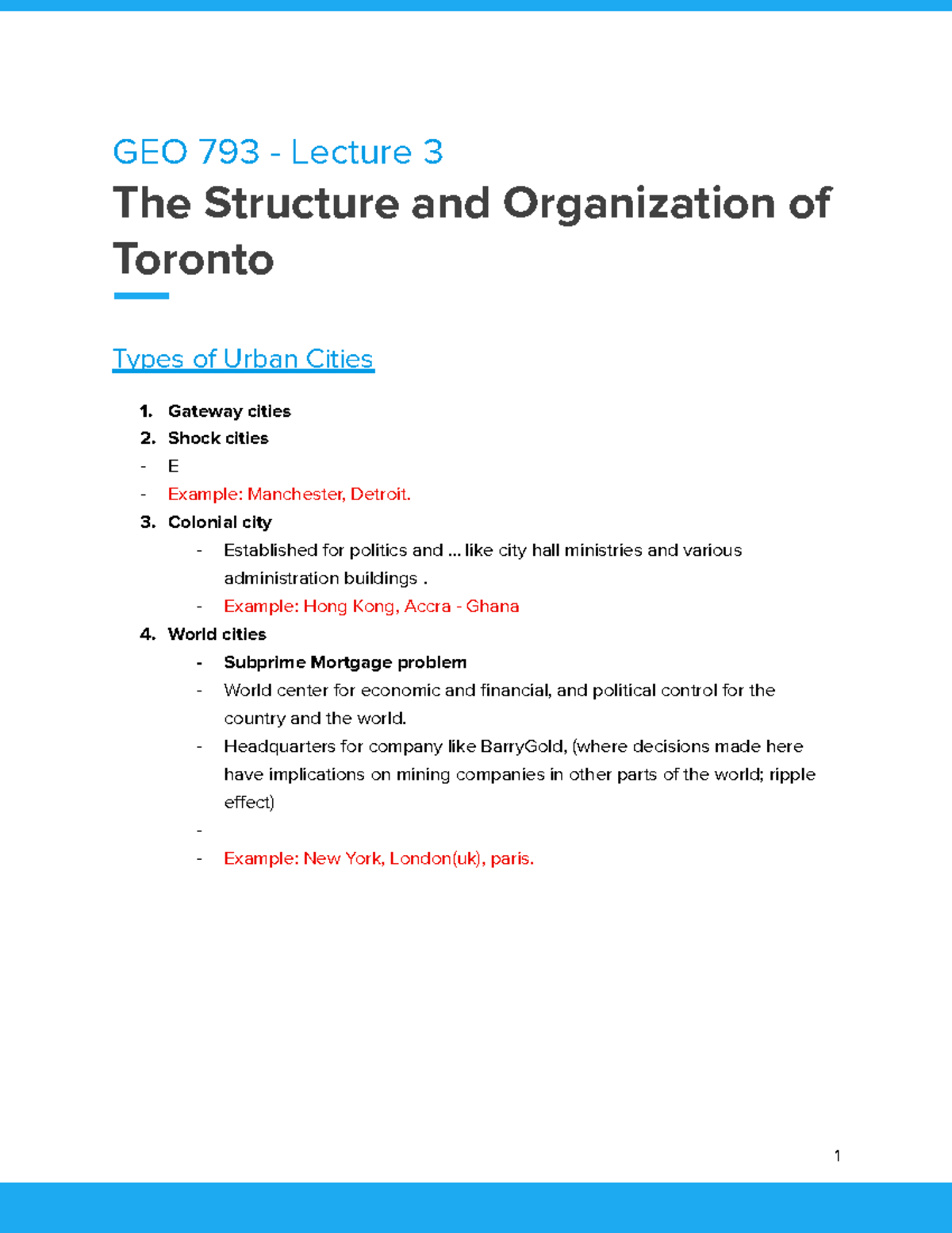 Lesson plan - to prepare for midterms and exams - GEO 793 - Lecture 3 ...