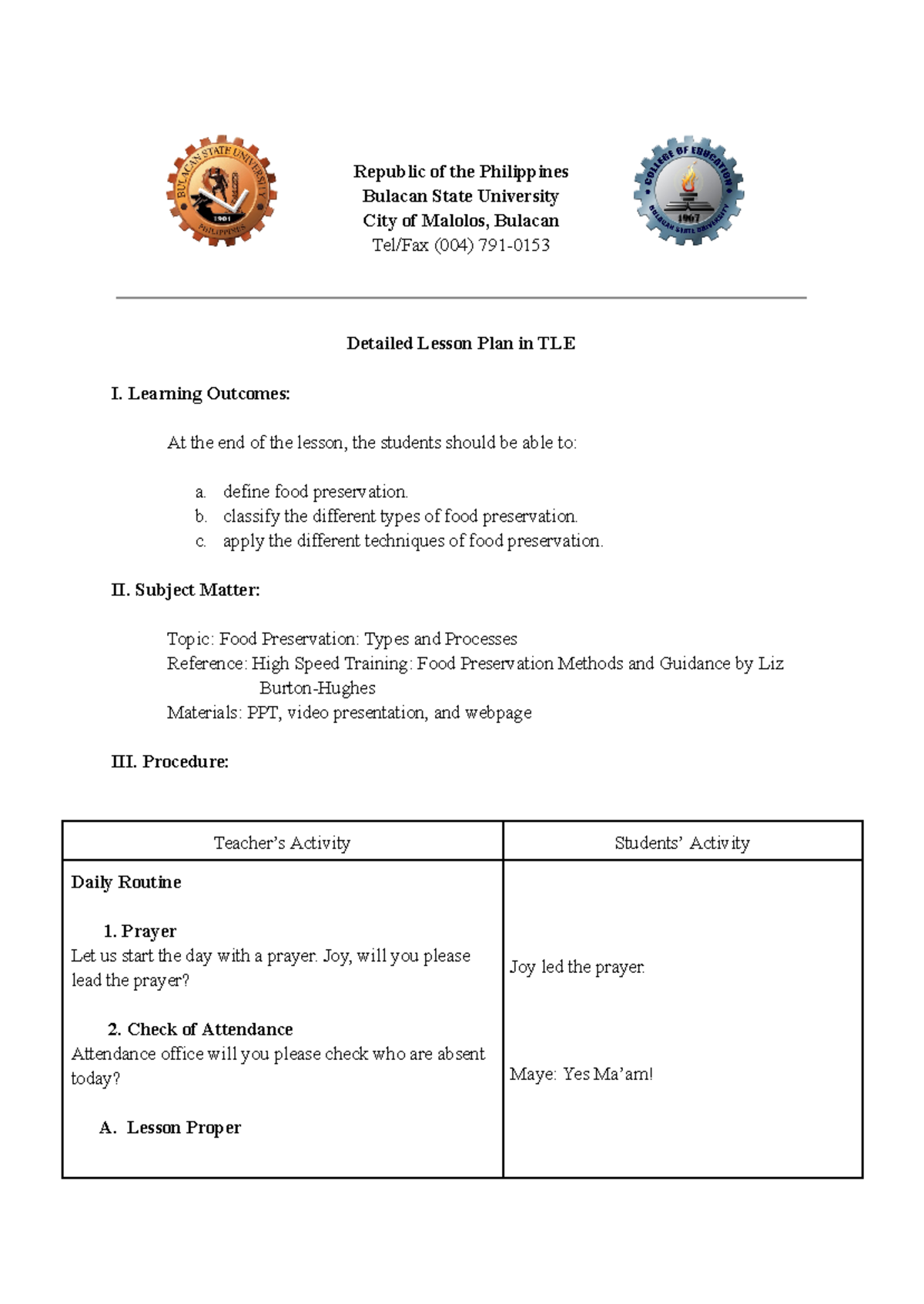 Marasigan, Bea Samantha V. - Detailed Lesson Plan - Republic of the ...