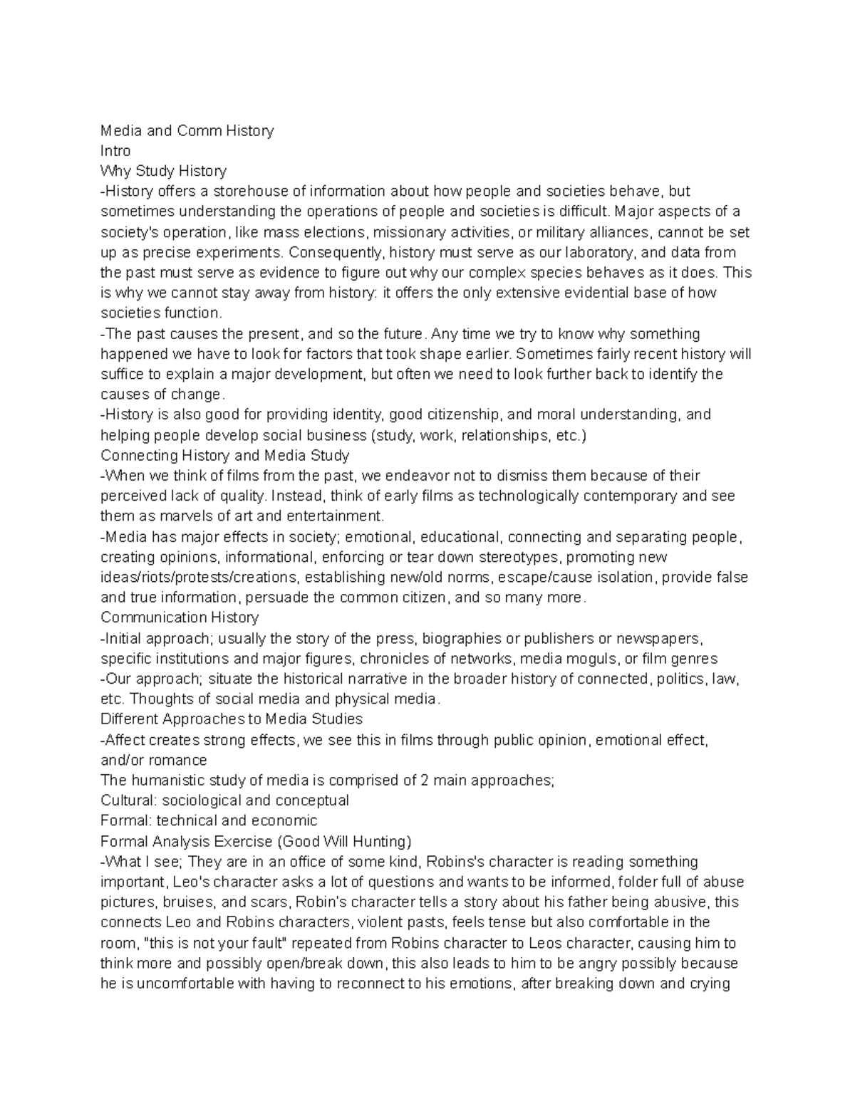 Media History Beginning Notes - Media and Comm History Intro Why Study ...
