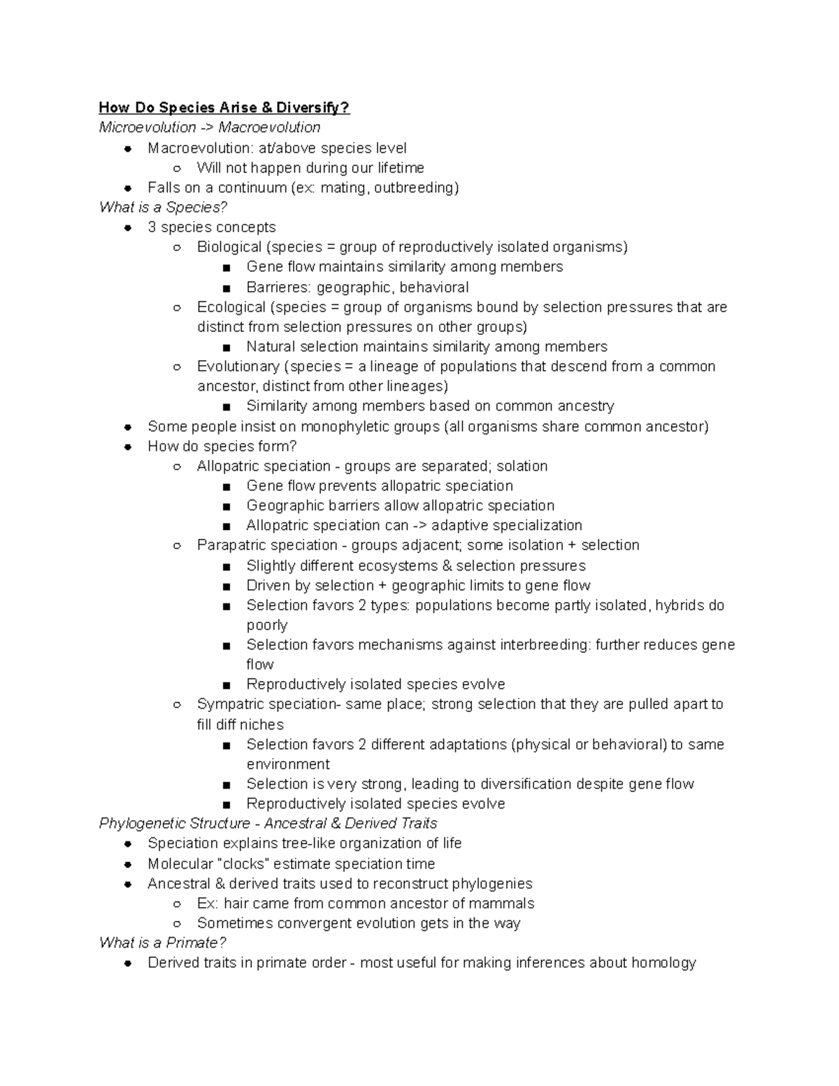 HumanEvolutionaryBiology10 - How Do Species Arise & Diversify ...