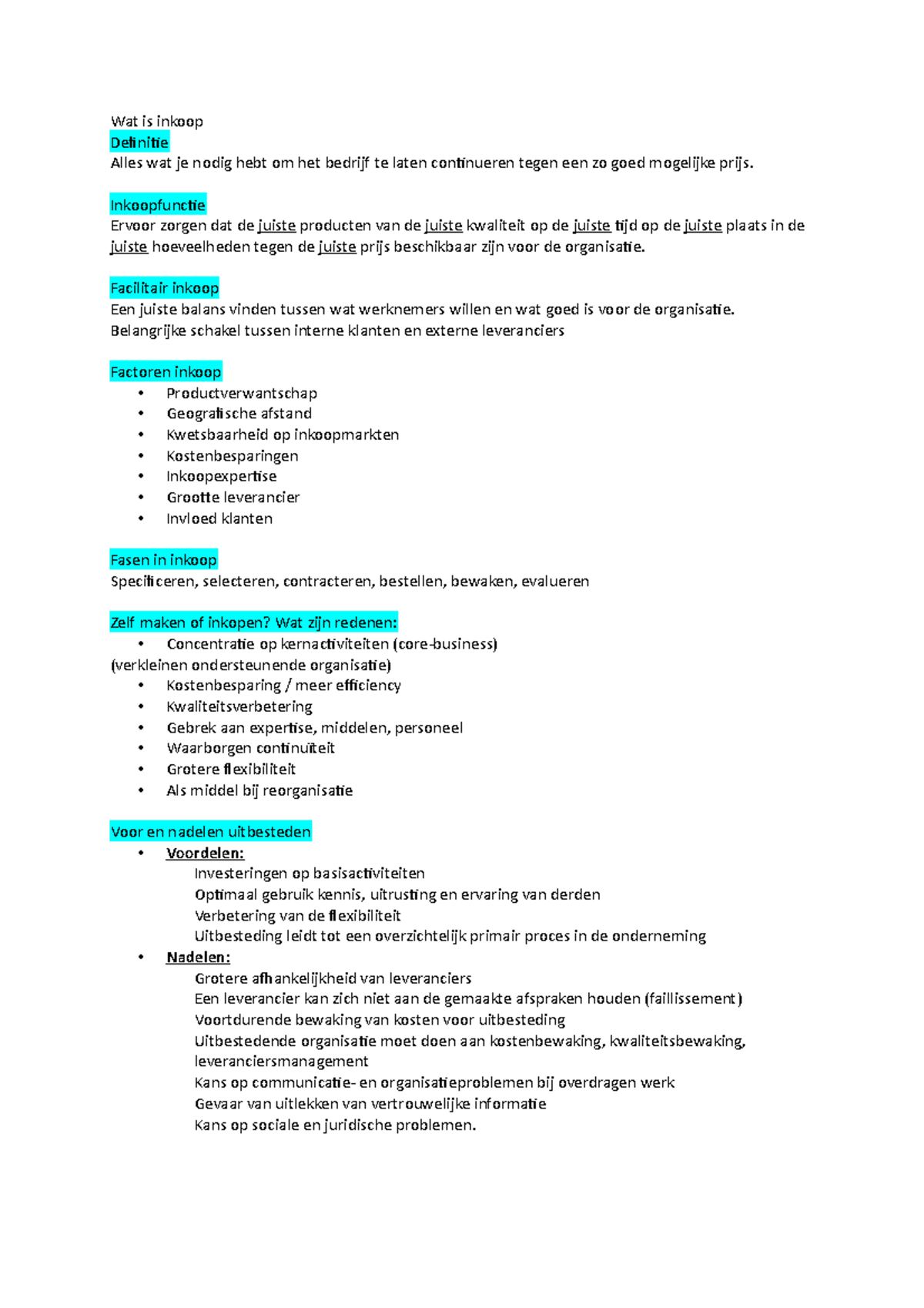 Inkoop - Samenvatting Toegepaste bedrijfskunde - Wat is inkoop ...