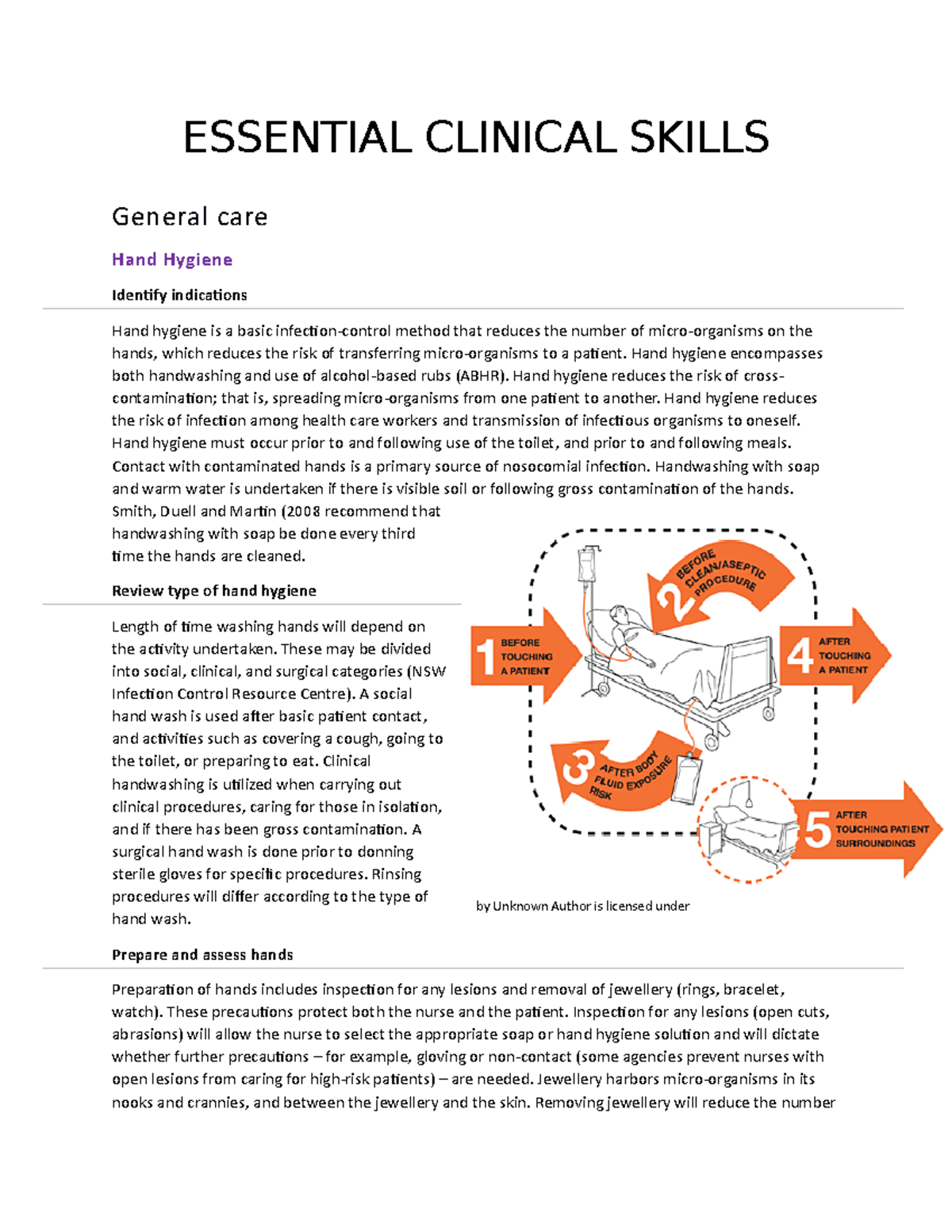 Essential Clinical Skills - ESSENTIAL CLINICAL SKILLS General care Hand ...
