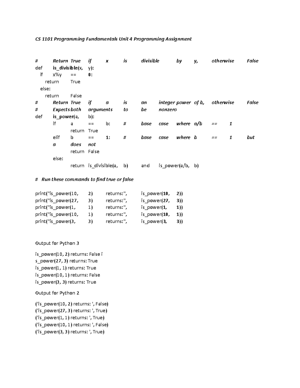 CS 1101 Programming Fundamentals Unit 4 Programming Assignment - Studocu CS 1101 Programming Fundamentals Unit 4 Programming Assignment - Studocu