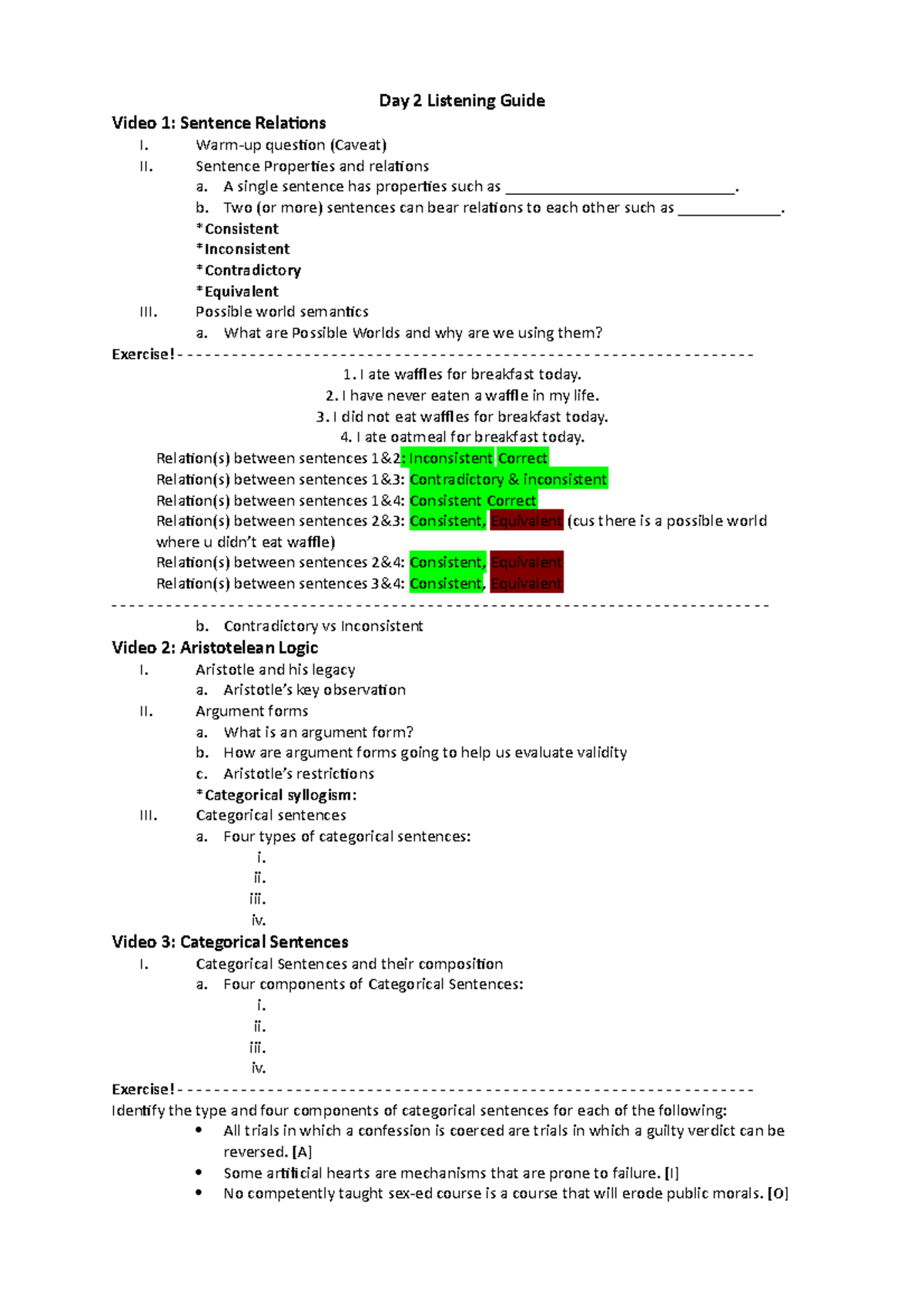D2 Listening Guide - Summary for Lesson 2 - Day 2 Listening Guide Video ...