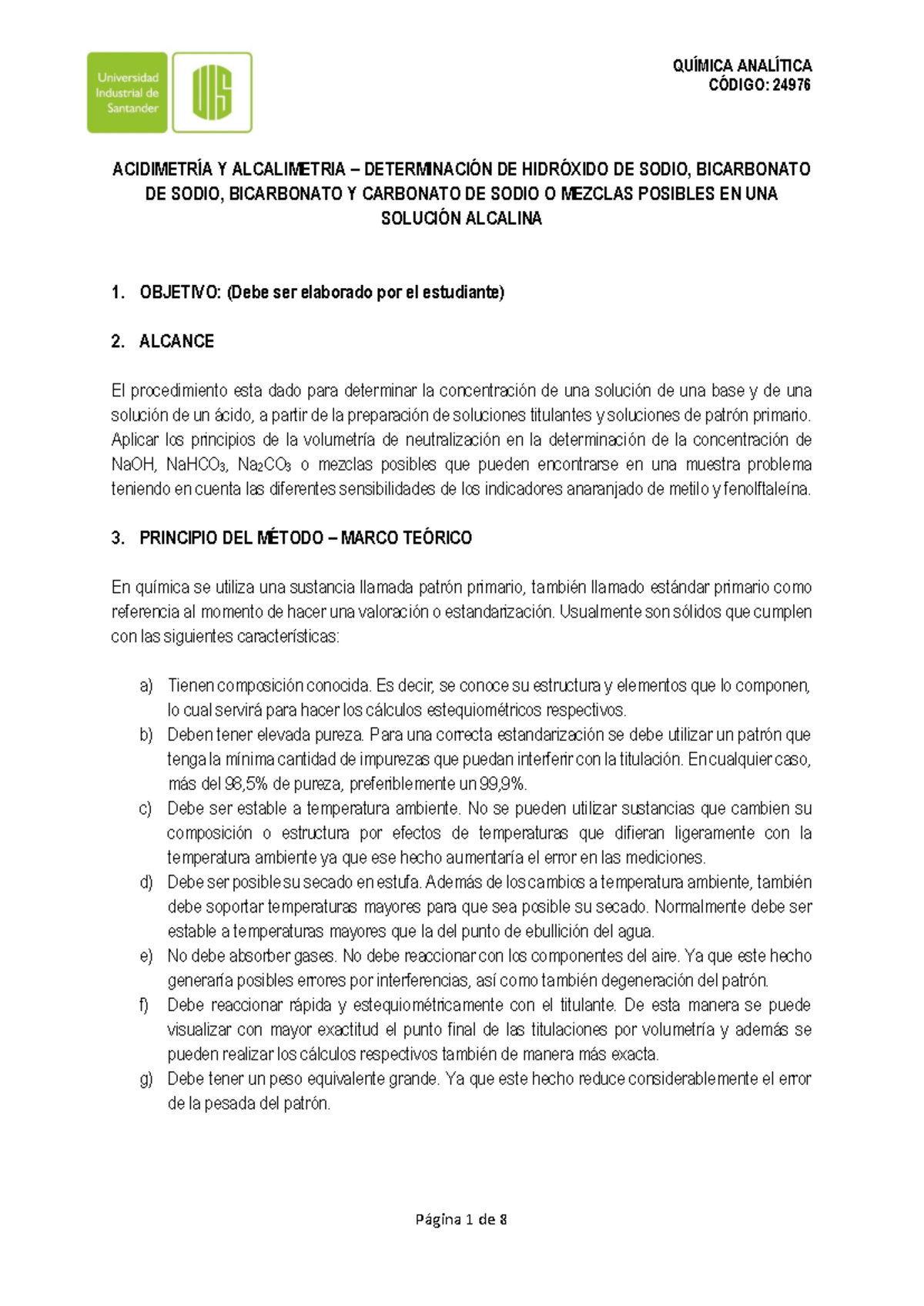 Practica 4 - Acidimetría Y Alcalimetria – Determinación DE Hidróxido DE ...