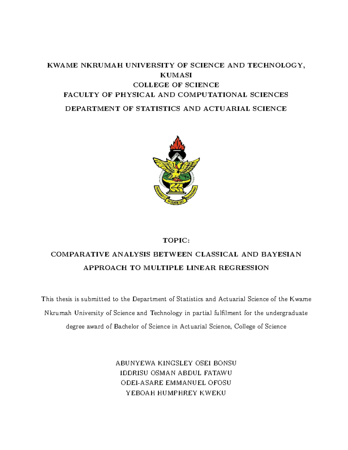 Thesis Group 33 - Project - KWAME NKRUMAH UNIVERSITY OF SCIENCE AND ...