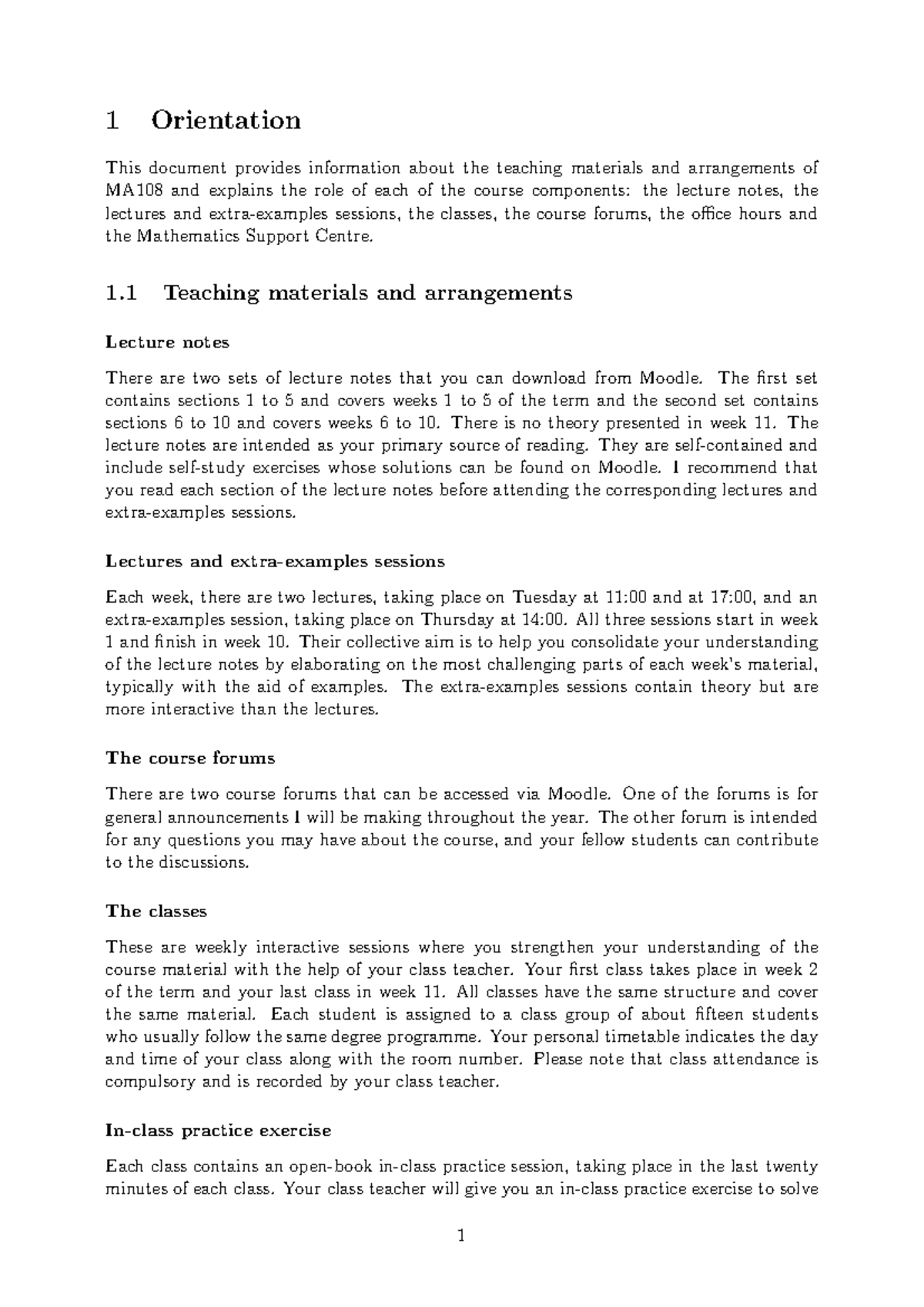 MA108 Orientation - 1 Orientation This document provides information ...