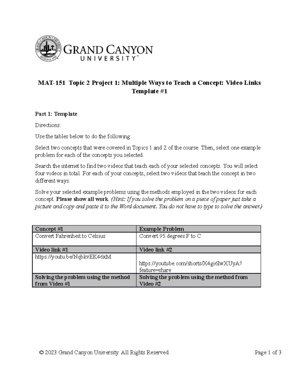 MAT 151 T2 Project 1 Multiple Ways To Teach A Concept Video Links