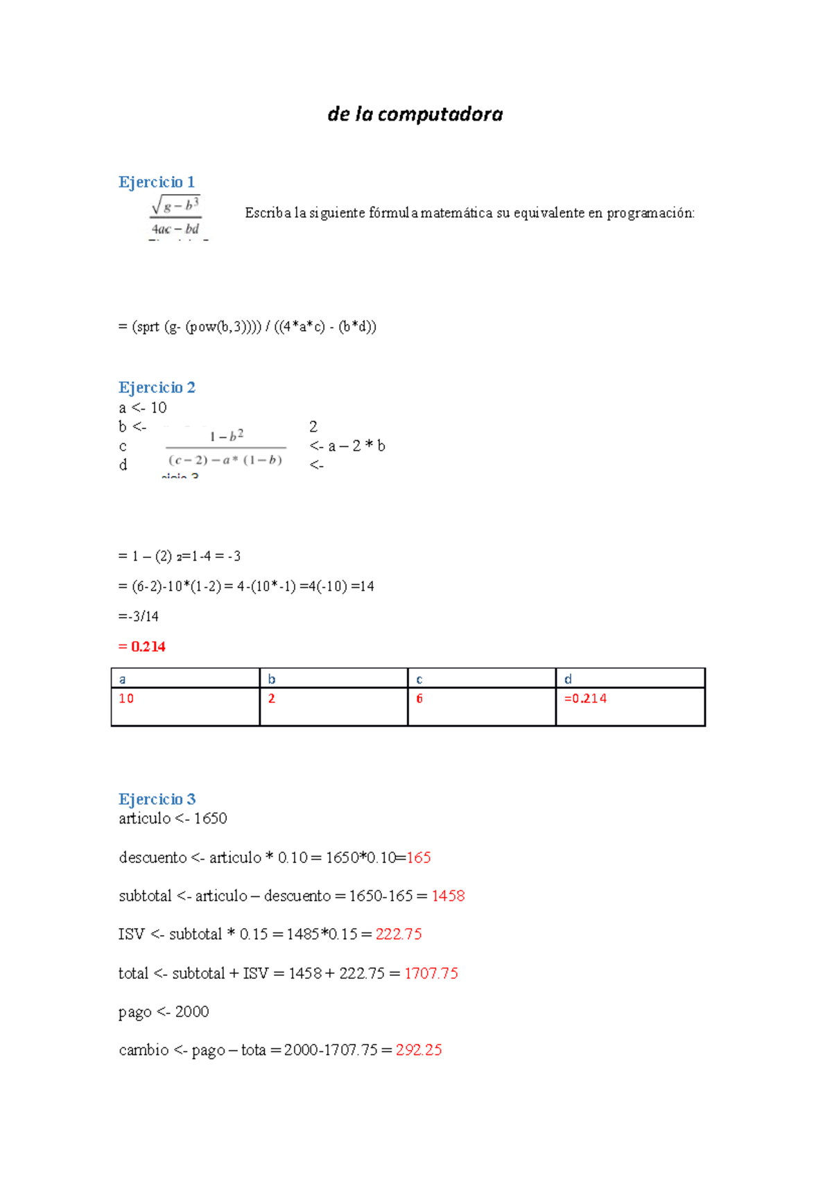 Computadora T3 - sgdgdgvsssg - de la computadora Ejercicio 1 Escriba la siguiente fórmula ...