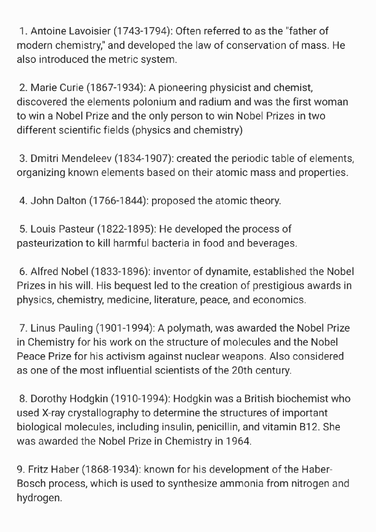 Chemm 111 - chemistry - 1. Antoine Lavoisier Often referred to as the ...