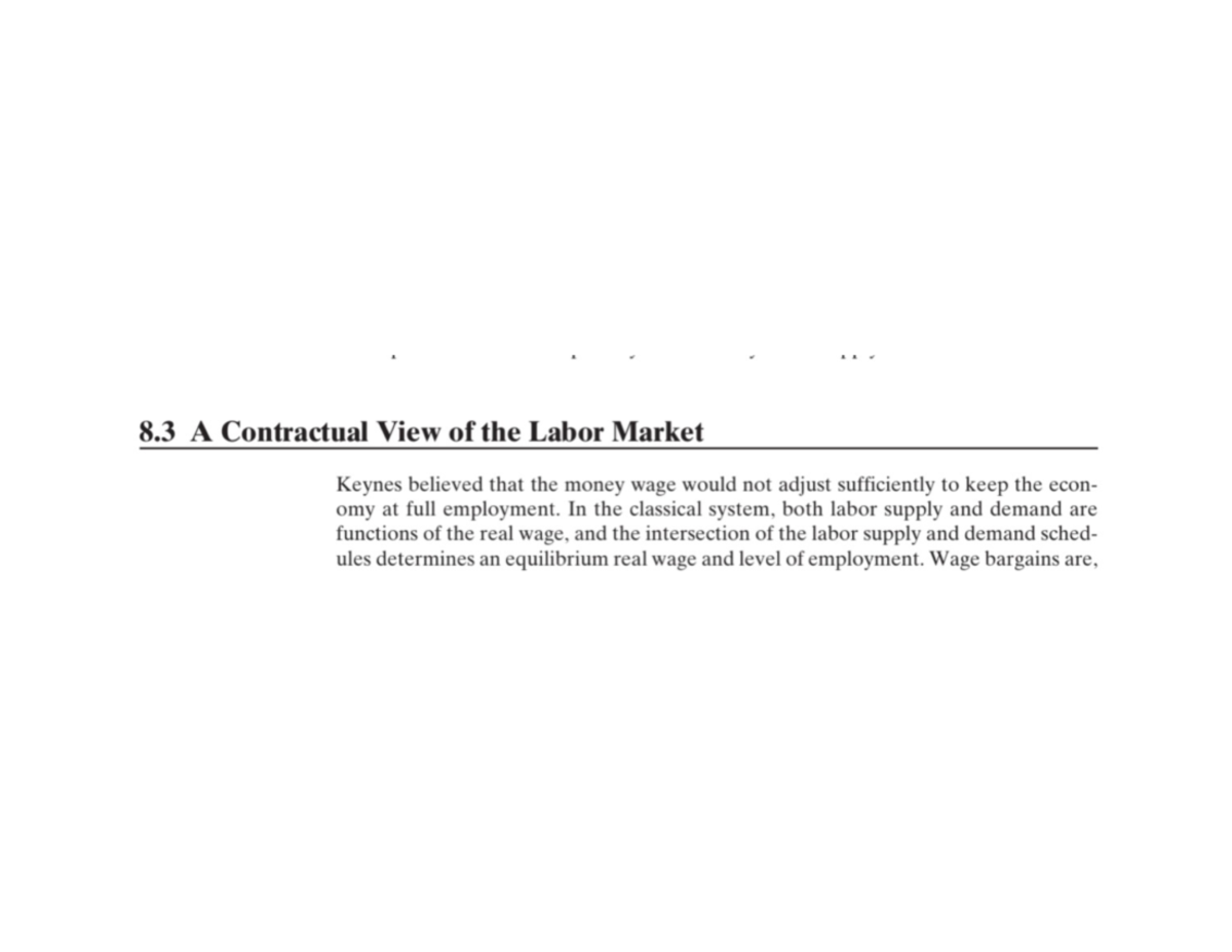 A Contractual View of the Labor Market - MACRO ECONOMICS - Studocu