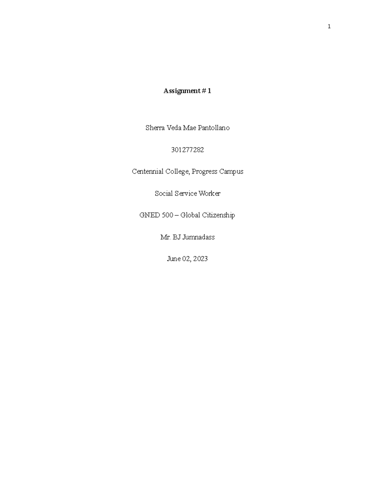 GNED 500 Reflection 1 - 1 Assignment # 1 Sherra Veda Mae Pantollano ...