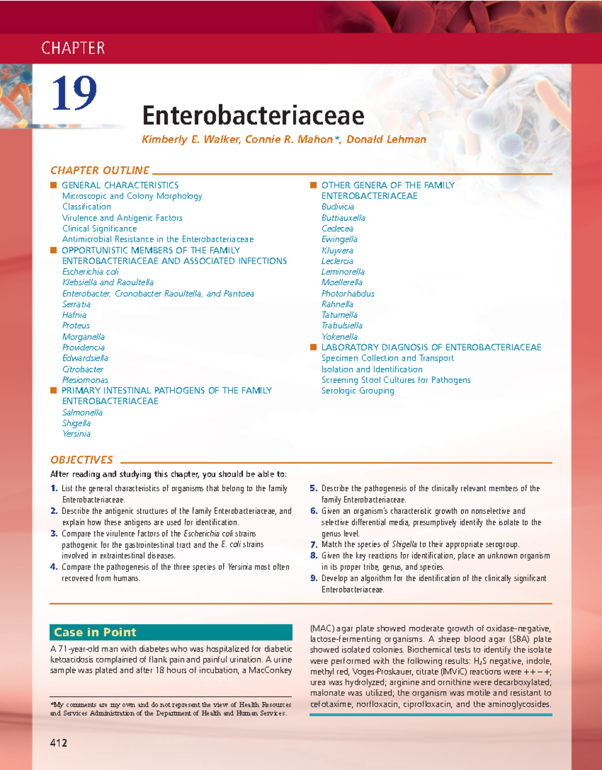 Enterobacterales Mahon - ####### 412 CHAPTER 19 Enterobacteriaceae ...
