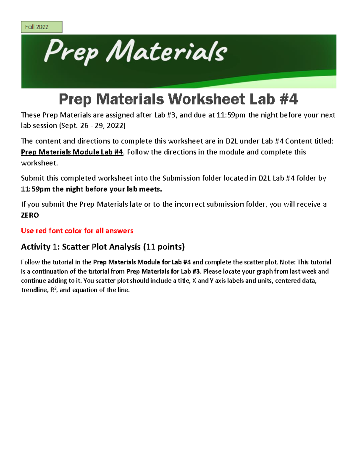 Prep Materials Worksheet Lab #4 - Prep Materials Worksheet Lab These ...