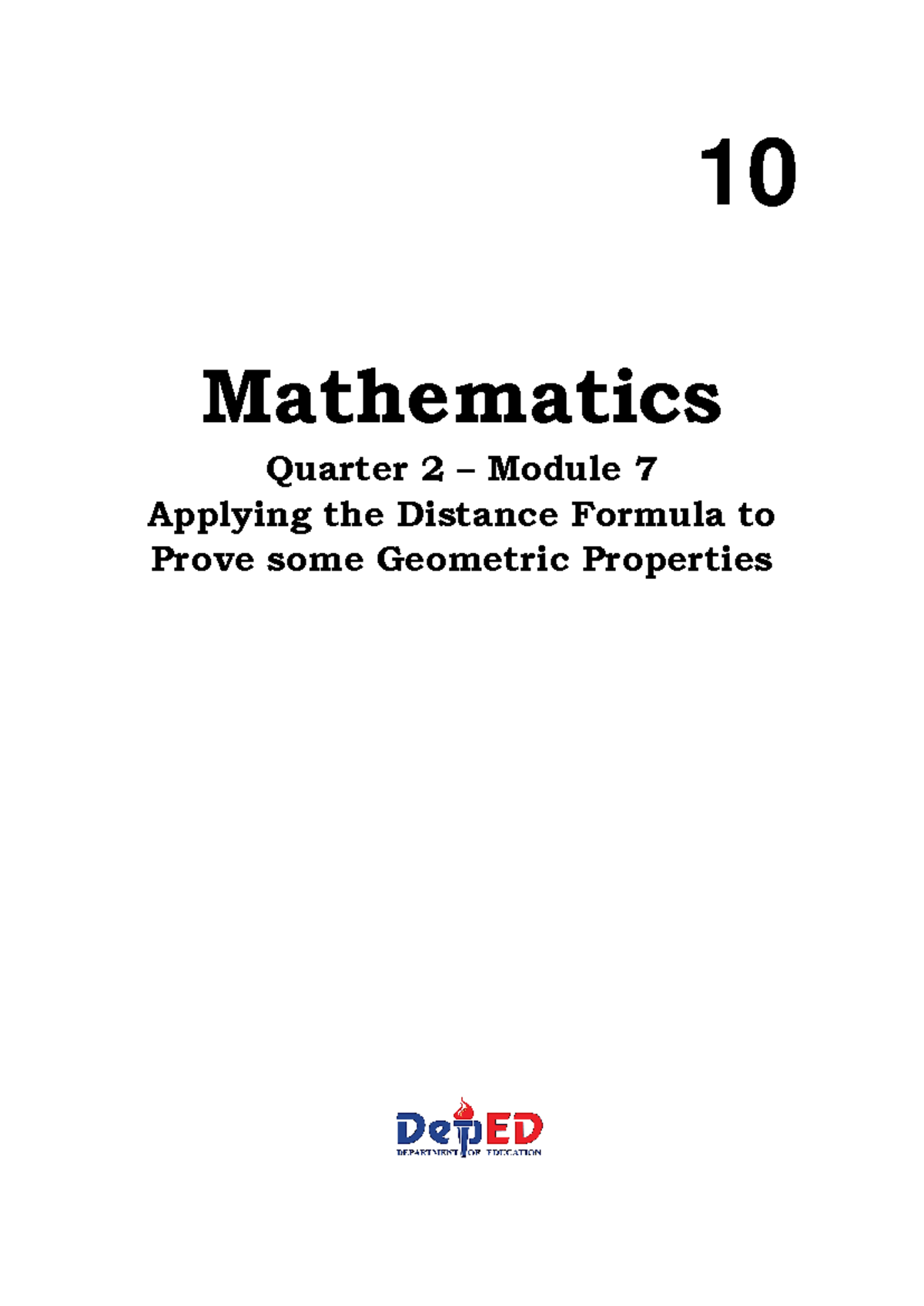 7 Q2 Math Module 7 For Quarter 2 Mathematics 10 I Mathematics