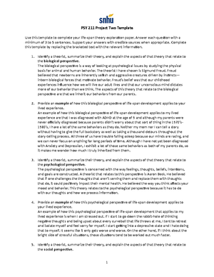 PSY 211 Module 3 Journal activity - l PSY 211 Module Three Activity ...