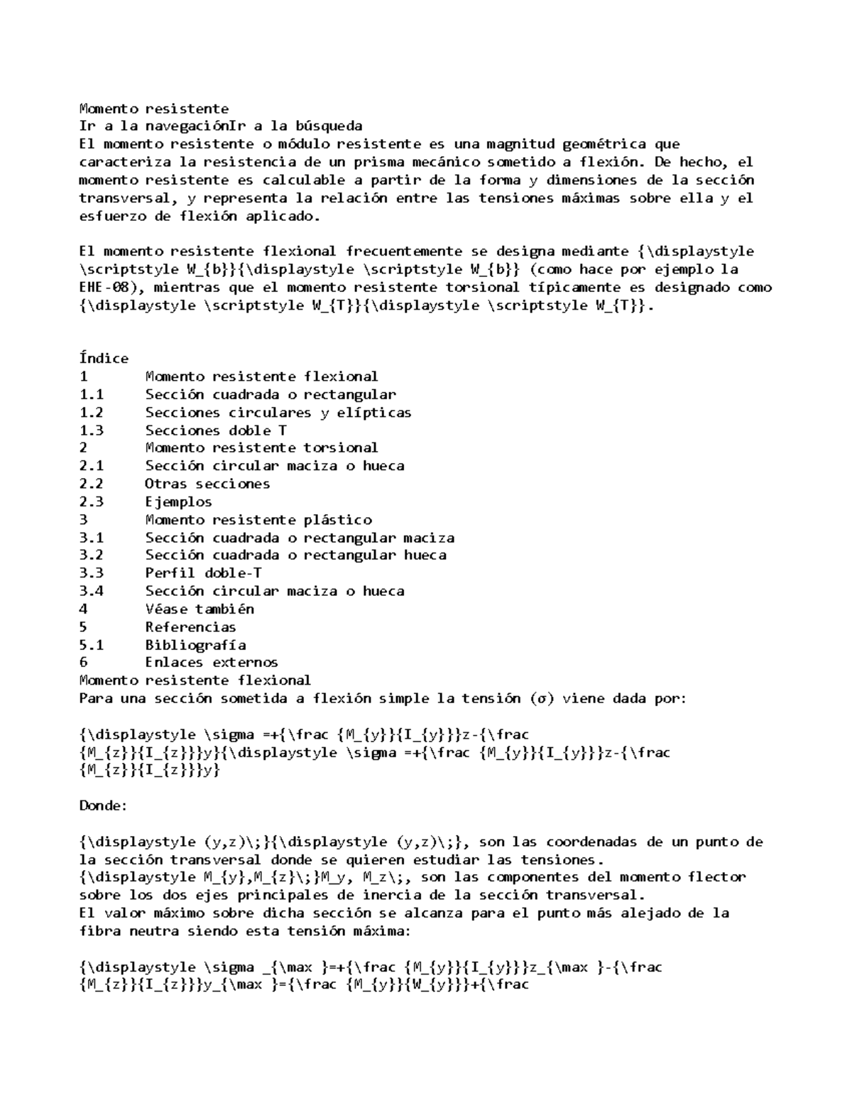Momento resistente - Resumen especifico - Momento resistente Ir a la ...