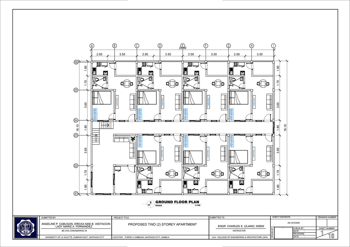 Apartment - FLOOR PLAN - PROJECT TITLE: LOCATION: SHEET CONTENTS DRAWING NUMBER AS SHOWN CHECK ...