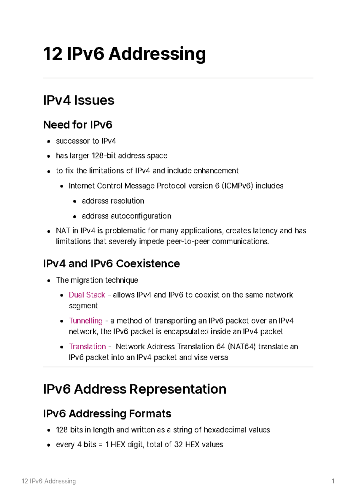 12 Ipv6 Addressing Chapter 12 12 Ipv6 Addressing Ipv4 Issues Need For Ipv Successor To Ipv