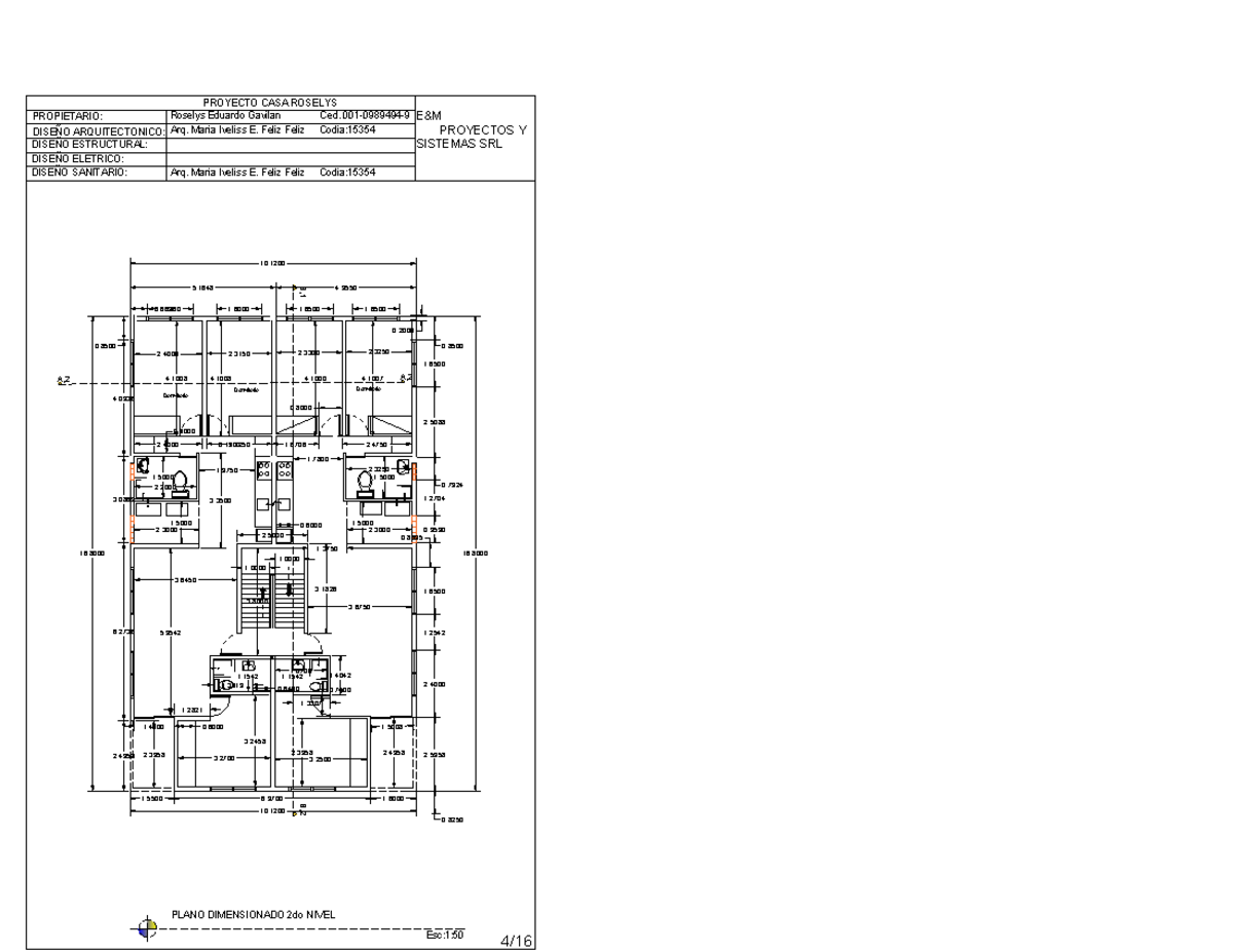 Plano dimensionado 2do nivel - PLANO DIMENSIONADO 2do NIVEL PROPIETARIO ...