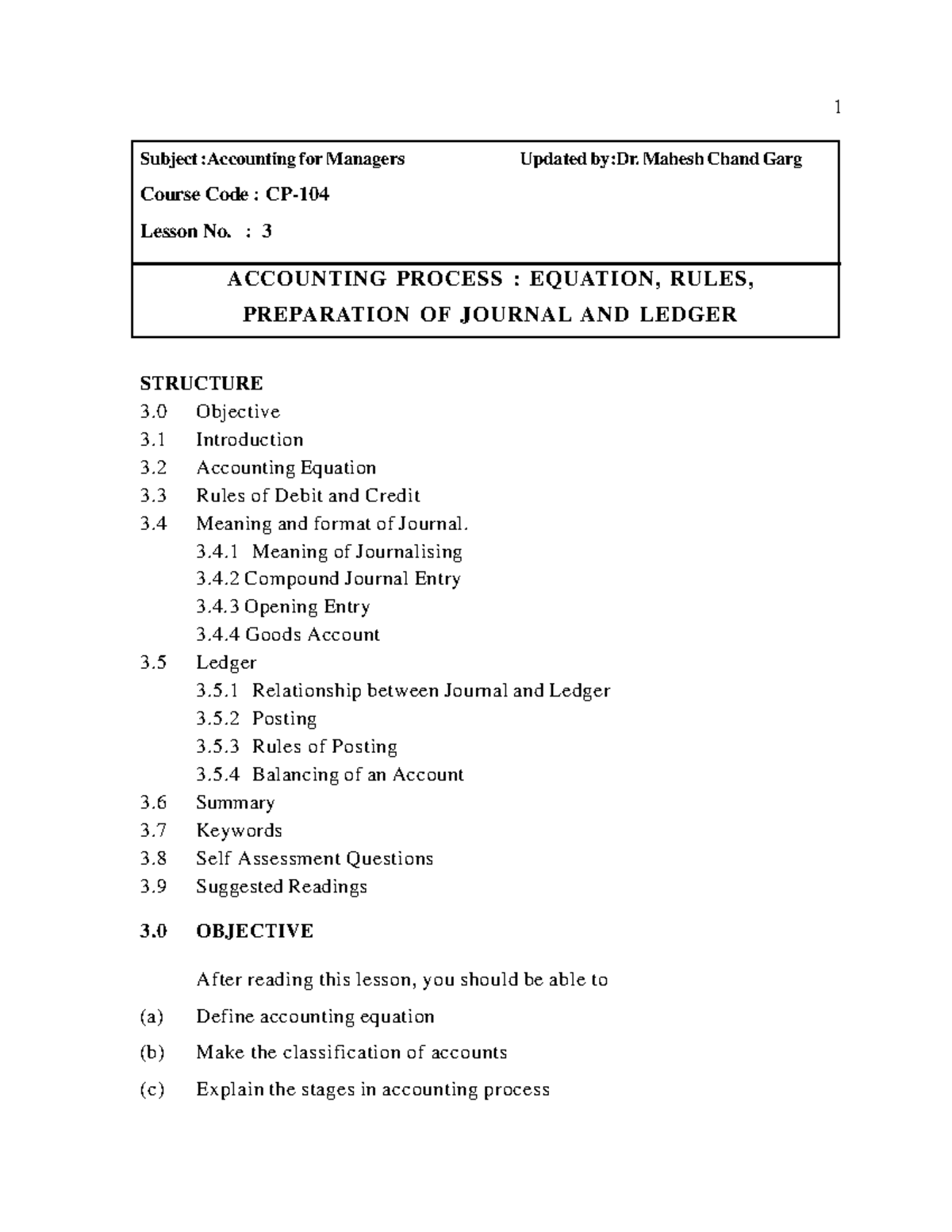 ACCOUNTING PROCESS : EQUATION, RULES, PREPARATION OF JOURNAL AND LEDGER ...