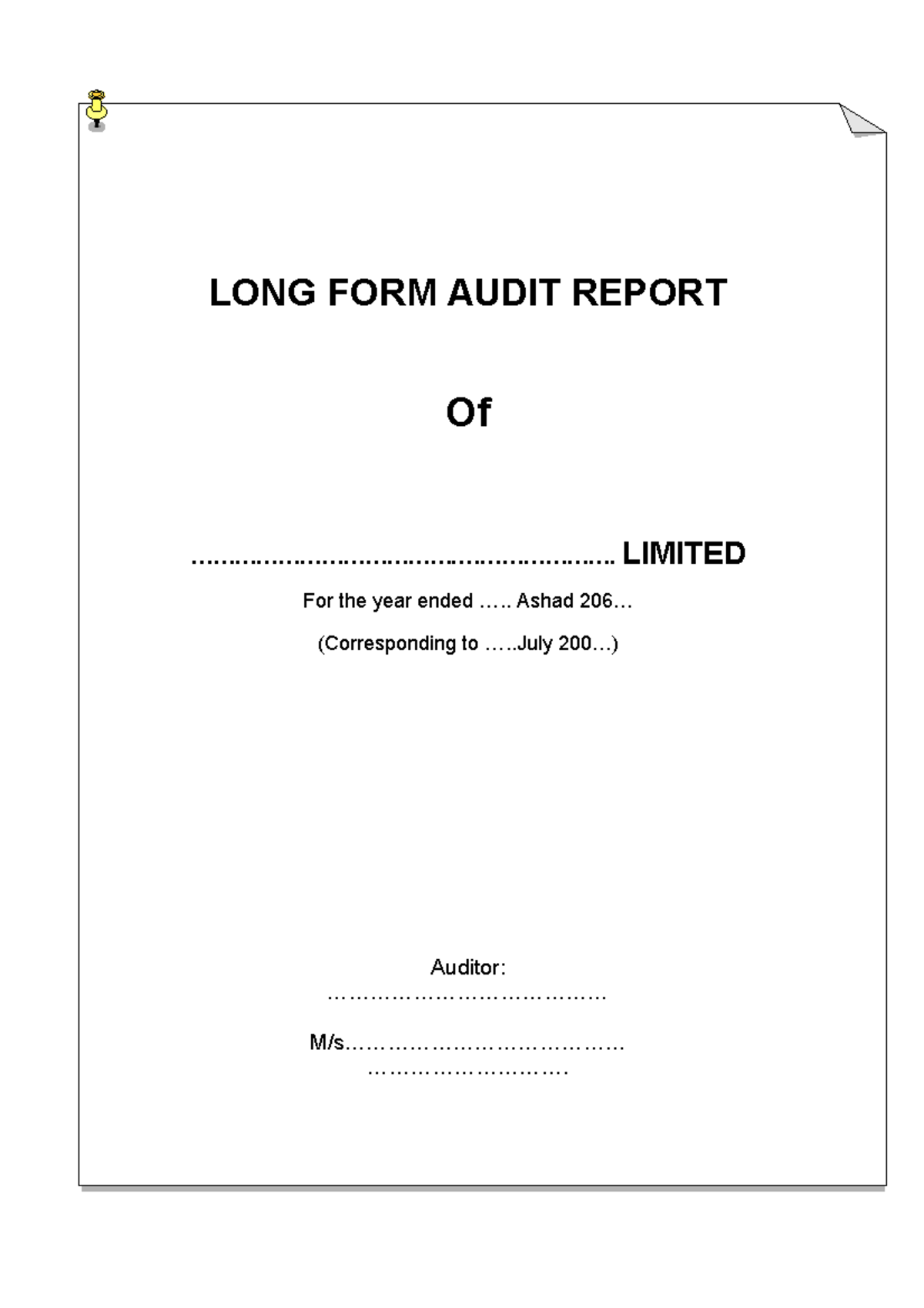 Guidelines-Long Form Audit Report for All Class Financial Institutions ...