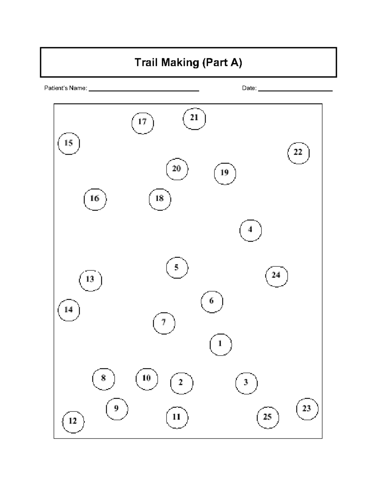 Trail-making-test A e B - Trail Making (Part A) Patient’s Name: Date ...