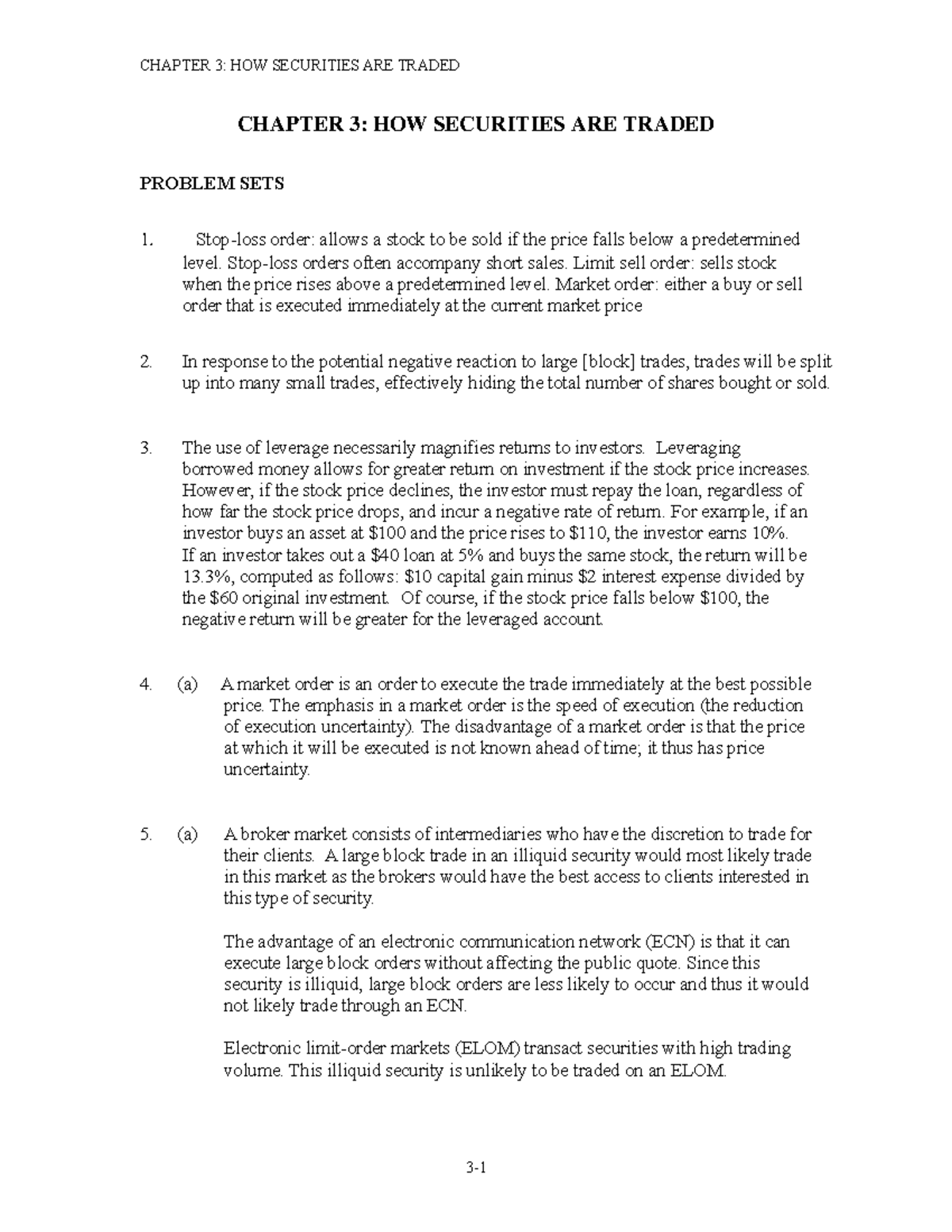 Investment assignment BKM11e Chap 003 - UiS - Studocu