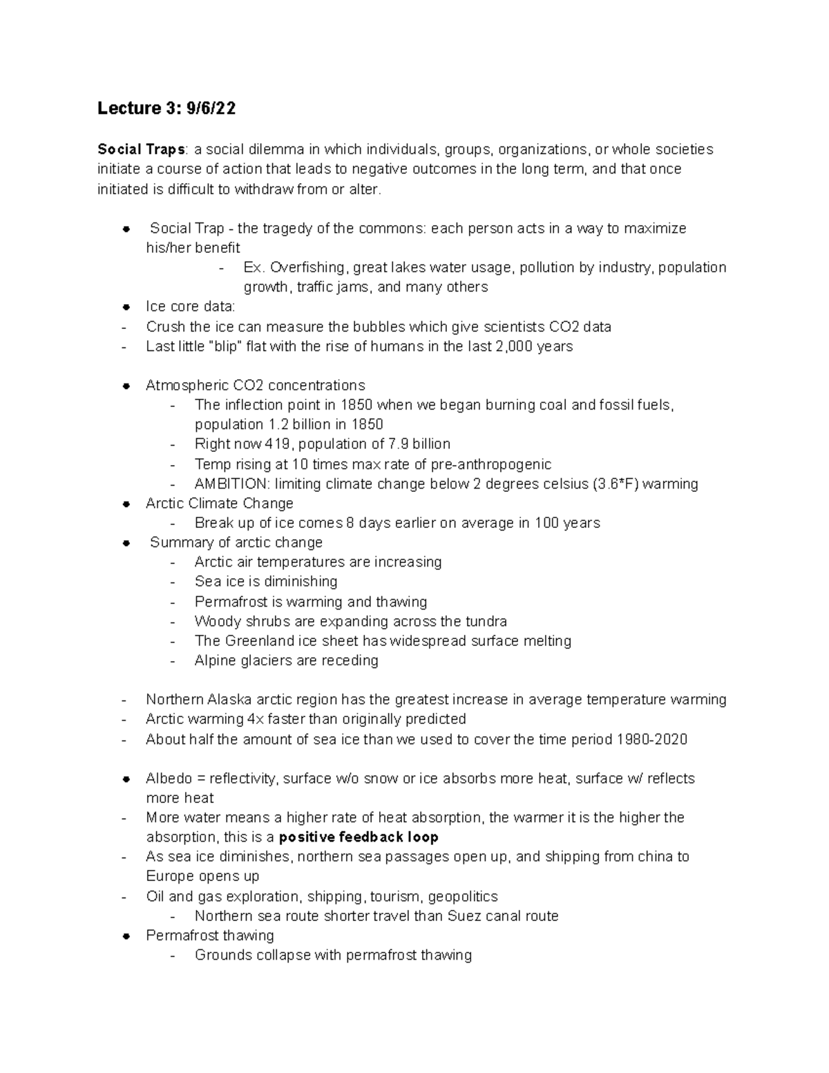 Earth 219 Lecture 3 Speaker Notes - Lecture 3: 9/6/ Social Traps: a ...