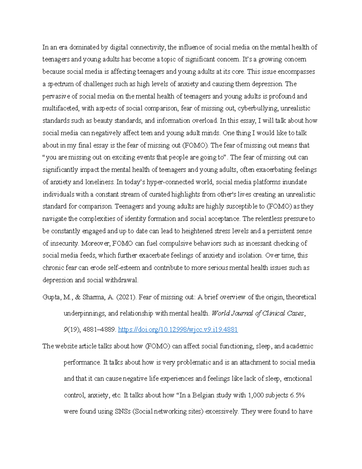 Final Draft 7-3 essay - In an era dominated by digital connectivity ...