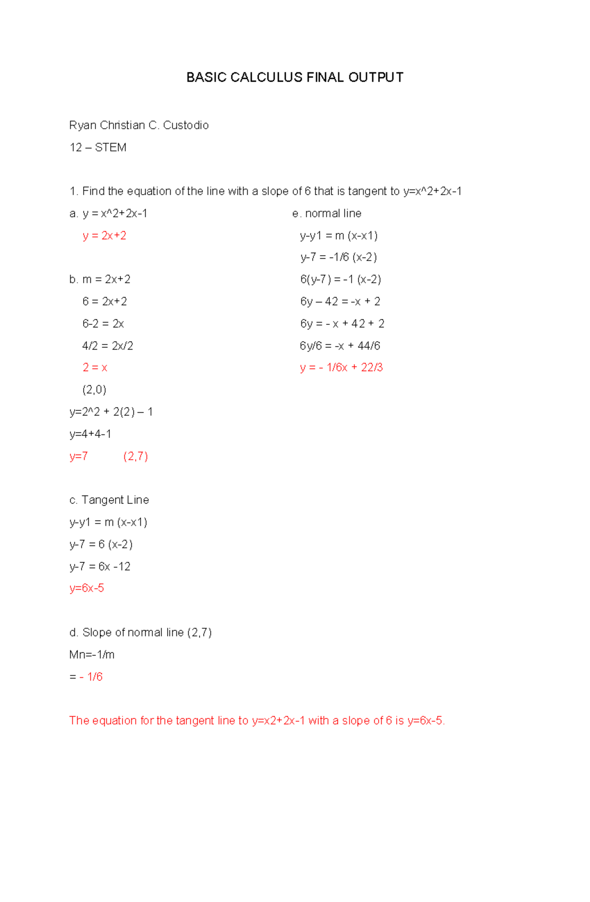 Basic Calculus Final Output - BASIC CALCULUS FINAL OUTPUT Ryan ...