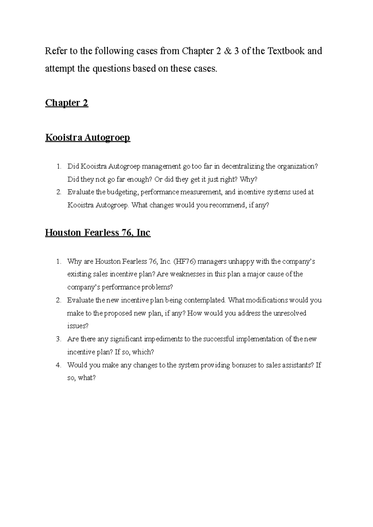 FIN 912 Week 4 TQ - This is the material - Refer to the following cases ...