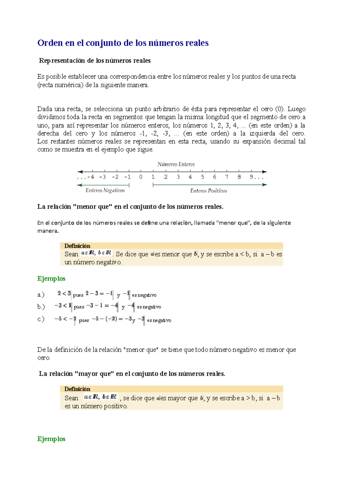 Clase 2 Orden en R - Desigualdades - Orden en el conjunto de los ...
