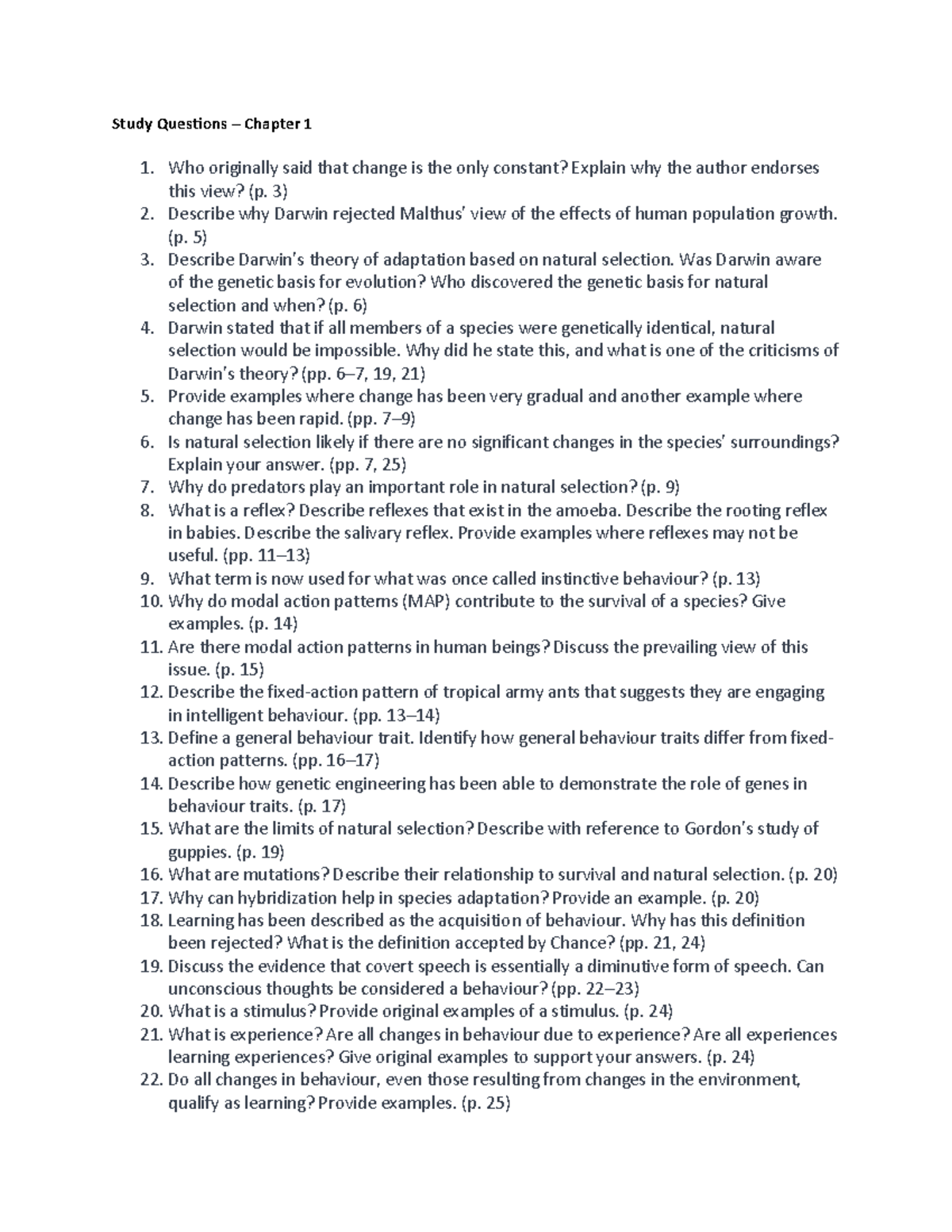 Unit 1 Study Question. - Study Questions – Chapter 1 1. Who originally ...