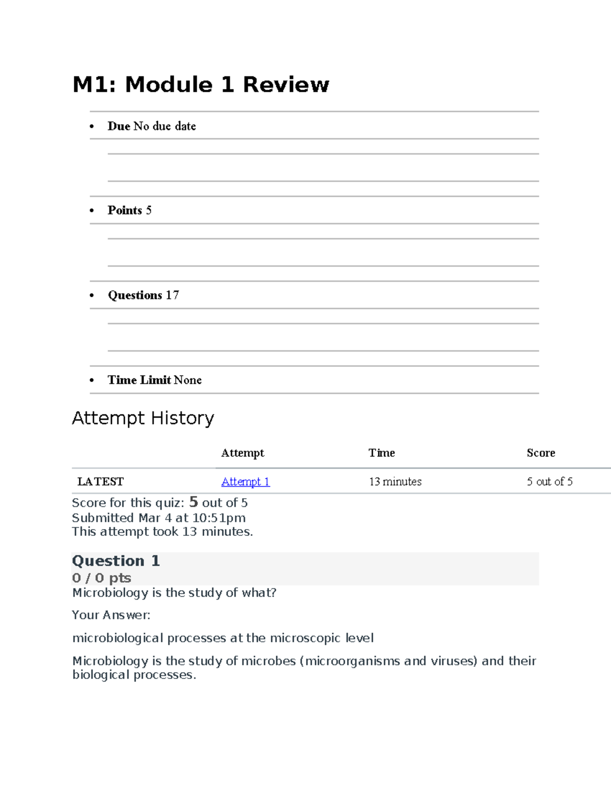 Module 1 Microbiology Review & Reflect - M1: Module 1 Review Due No due ...