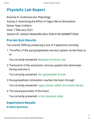 Physio Ex Exercise 11 Activity 4 - PhysioEx Lab Report Exercise 11: Blood Analysis Activity 4 ...
